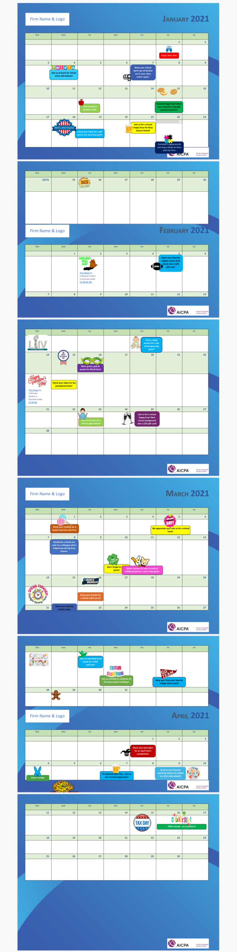 Are You Ready For the BUSY SEASON FUN Calendar?? - Going Concern