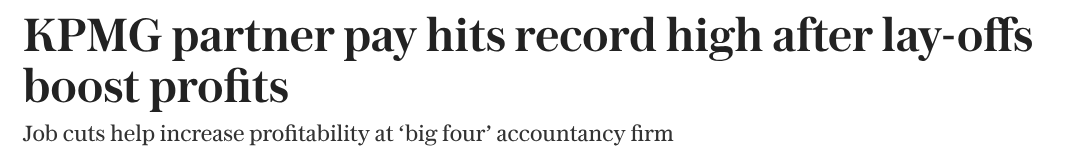 KPMG UK Partners Discover Layoffs Are the Secret to Record Payouts ...